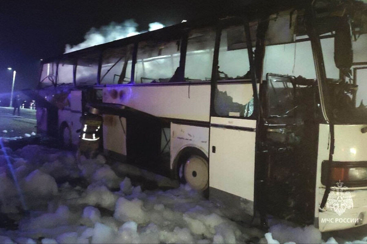 В Дагестане загорелся рейсовый автобус с детьми